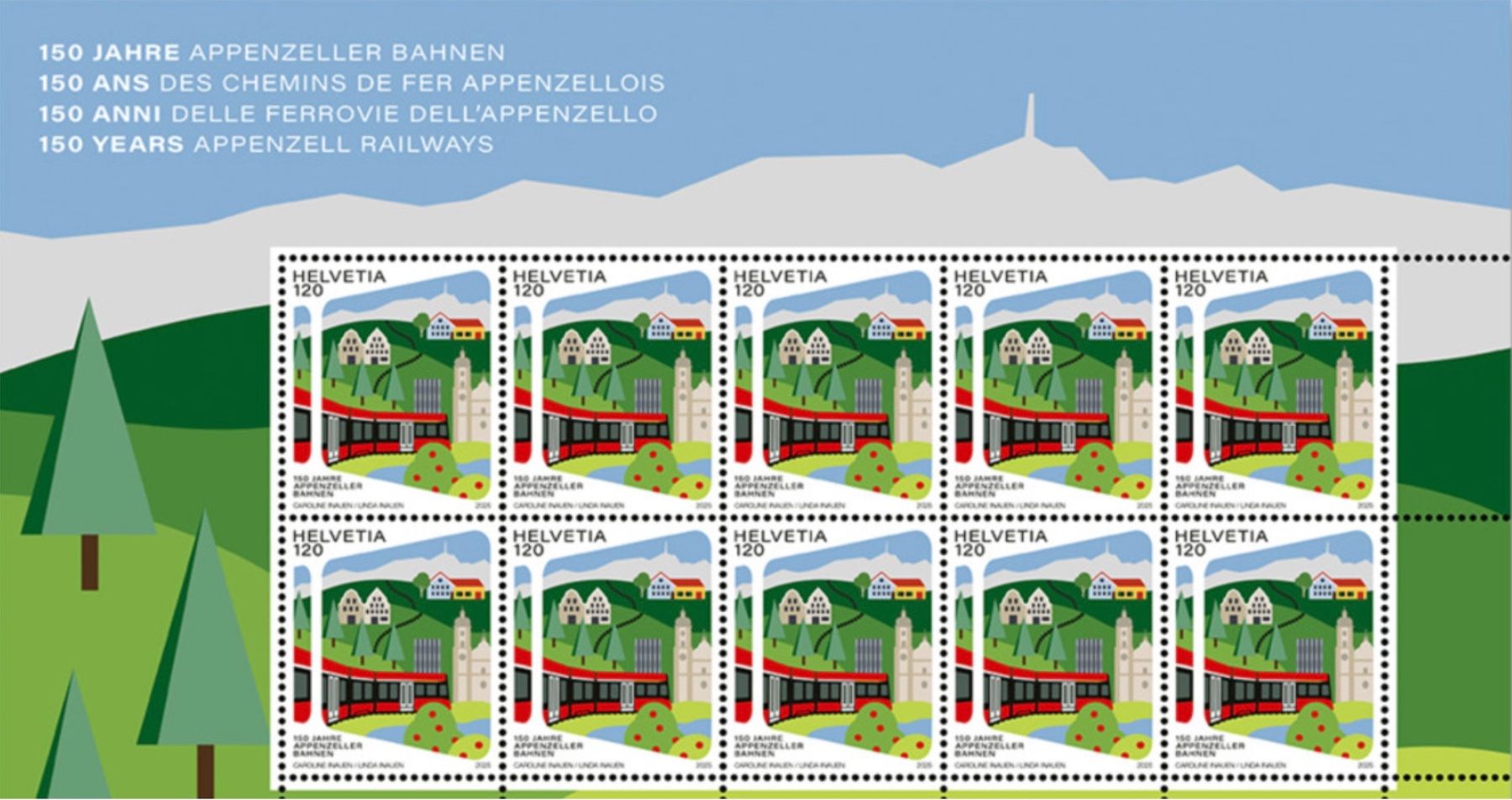 💥Kleinbogen «150 Jahre Appenzeller Bahnen» - postfrisch (Neu (gemäss Beschreibung)) in Galgenen ...