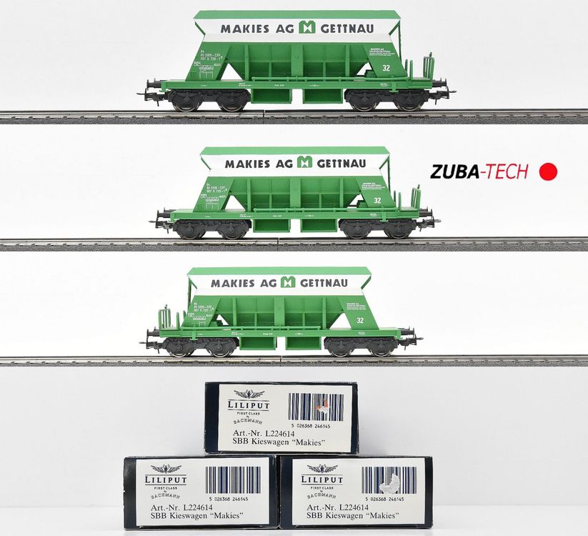 Liliput 3x Makies Kieswagen der SBB H0 GS mit OVP (Gebraucht) in St. Gallen für CHF 76 – mit ...