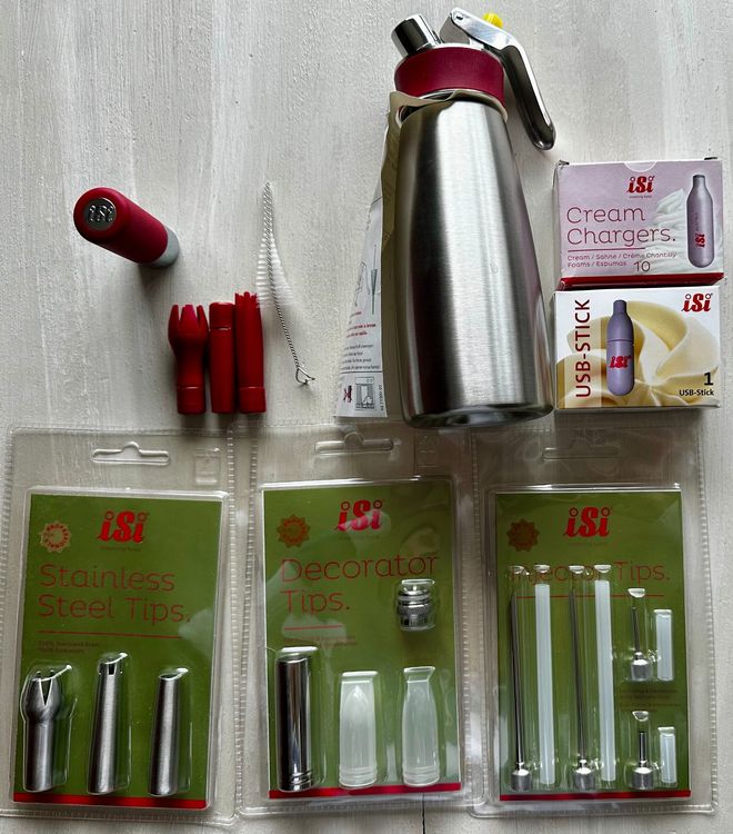 ISI Espuma Flasche inkl. Zubehör und Patronen (Neu (gemäss Beschreibung ...
