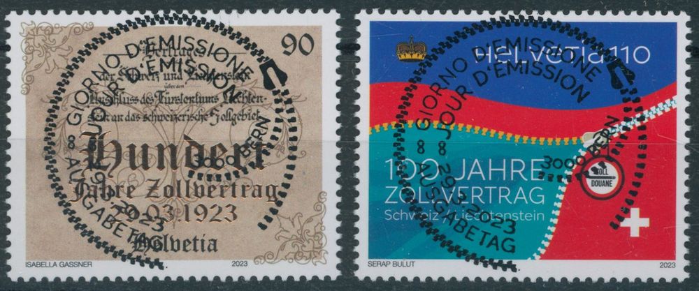 2023 - Zollvertrag - Ersttag Voll Stempel ET (Gebraucht) in Schindellegi für CHF 4.4 – mit ...