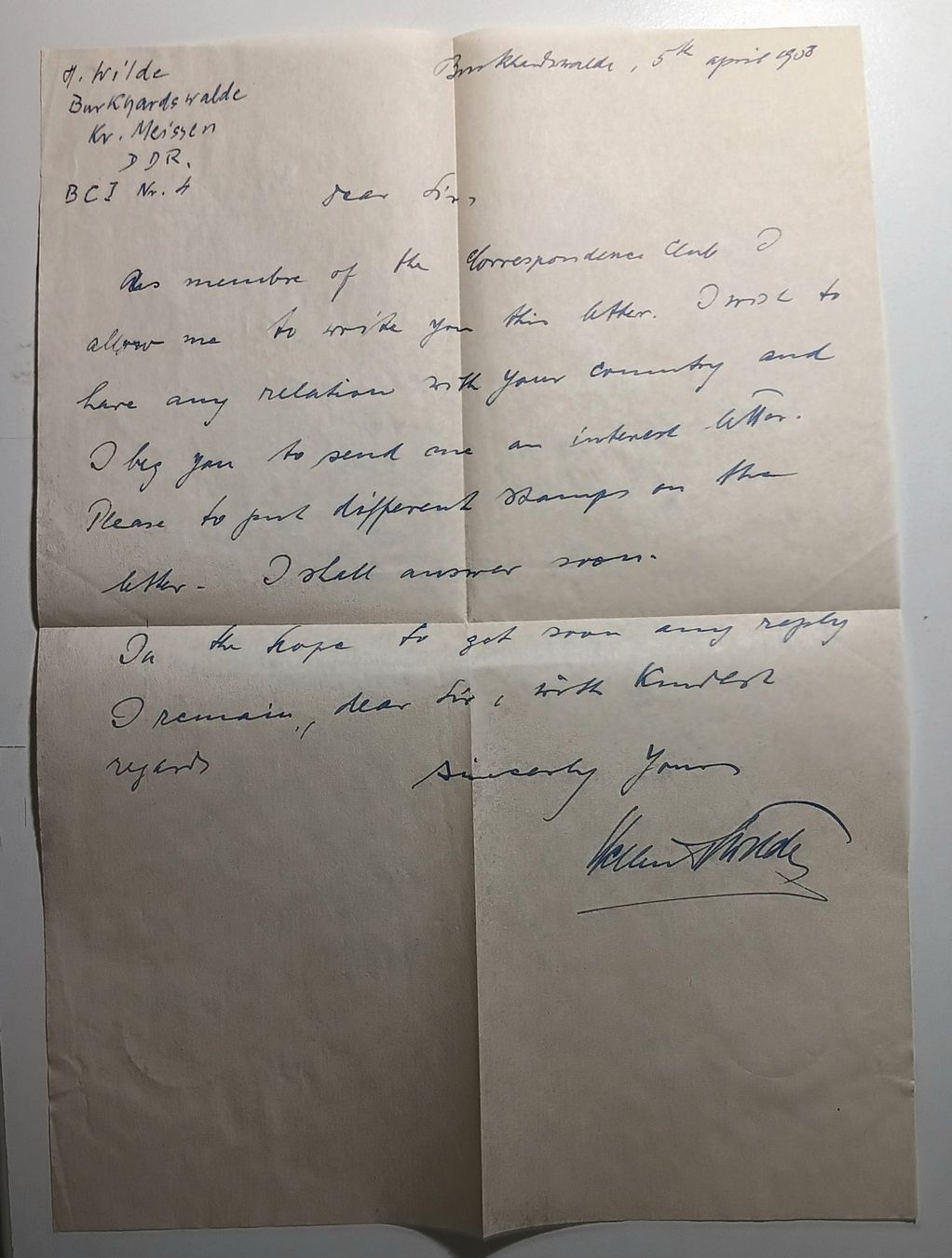 DDR FLUGBRIEF, MEISSEN - HAIFA (ISRAEL) 1958 (Gebraucht) in Holderbank ...