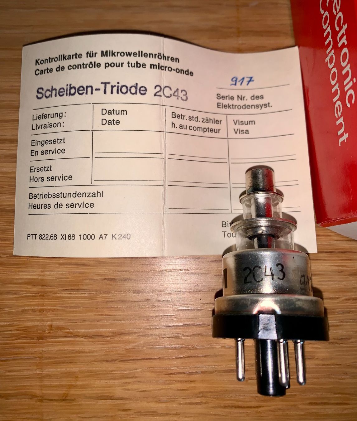 Röhre / Senderöhre 2C43 (Scheiben-Triode), NOS, RCA (Neu (gemäss ...