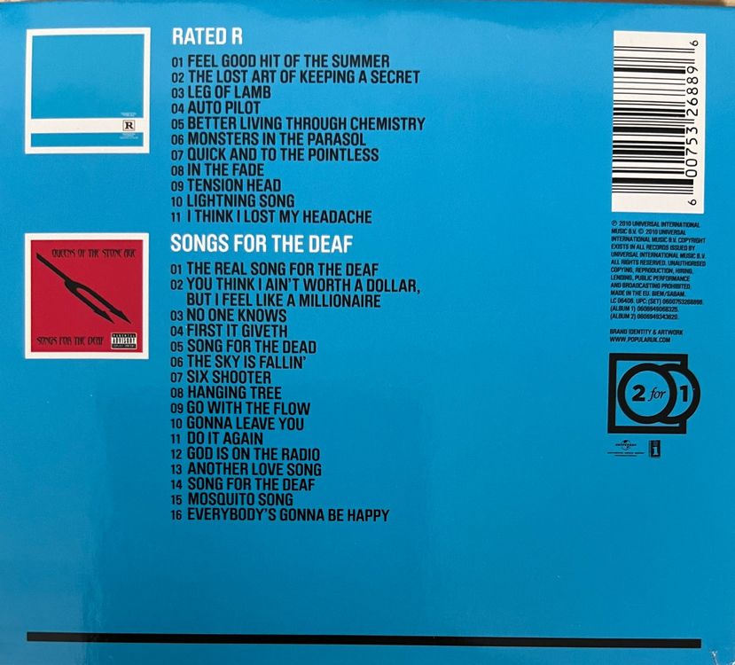 QUEENS OF THE STONE AGE / Rated R+ und Songs for the Deaf (Gebraucht ...