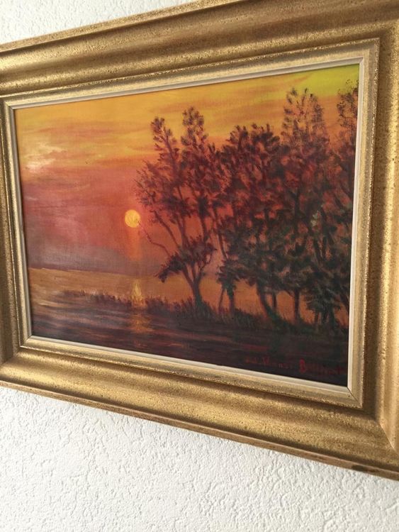 Gemälde, Bild, Henri Billiet, Sonnenuntergang (Gebraucht) in Rothrist für CHF 190 – nur Abholung ...