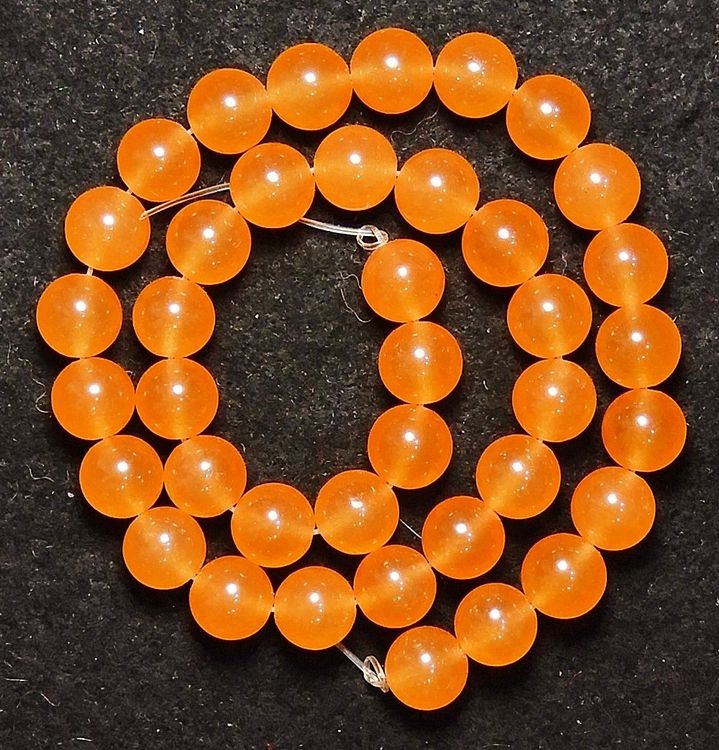 1 Strang echte tolle orange Jade Perlen 10 mm | Kaufen auf Ricardo