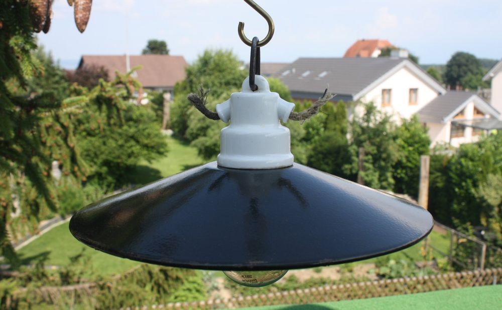 Stalllampe Hoflampe Hängelampe Emaille Deckenlampe Lampe (Gebraucht) in ...