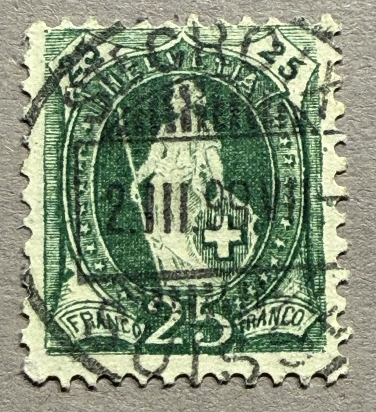 67D Ste Croix der seltene Stempel mit grosser Brücke (Gebraucht) in ...