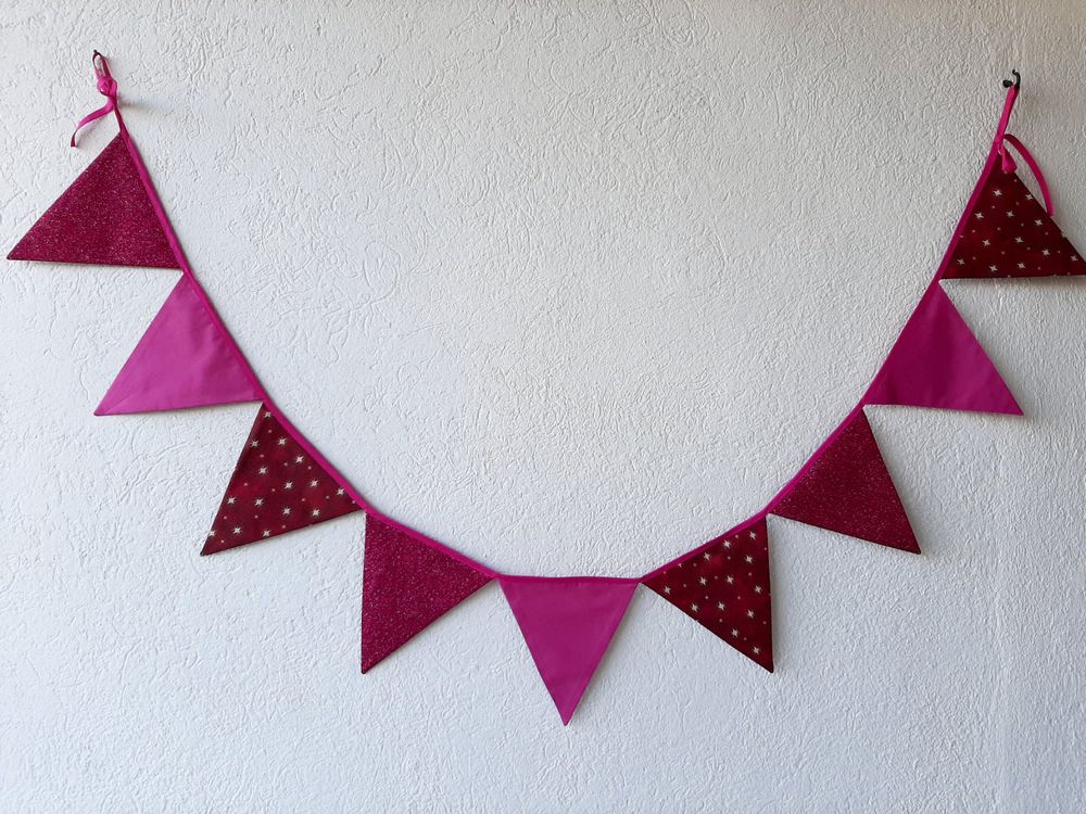 Wimpelkette rot pink Deko für Kinder oder Erwachsene neu | Kaufen auf ...
