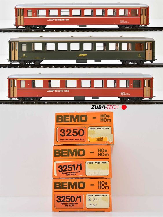 Bemo 3x Personenwagen RhB H0m GS mit OVP (Gebraucht) in St. Gallen für CHF 48.5 – mit Lieferung ...