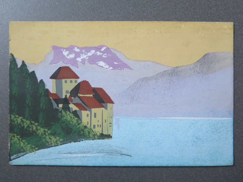 CHILLON - CHÂTEAU DE CHILLON - HANDGEMALT - PEINT À LA MAIN | Kaufen ...