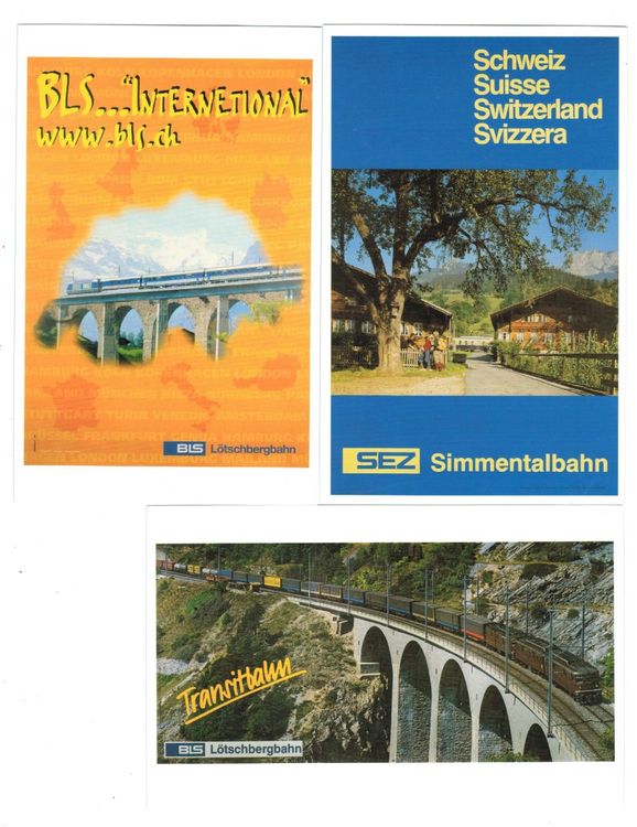 3 AK von Plakaten der BLS, Bern-Lötschberg-Simplon Bahn | Kaufen auf ...