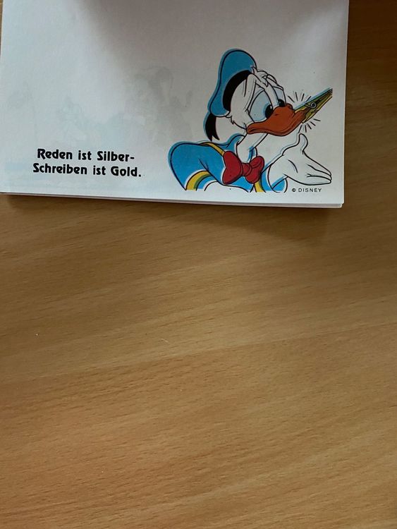 Brief-Papier mit Text Disney, Micky-Maus,Goffy, Donald Duck (Gebraucht ...