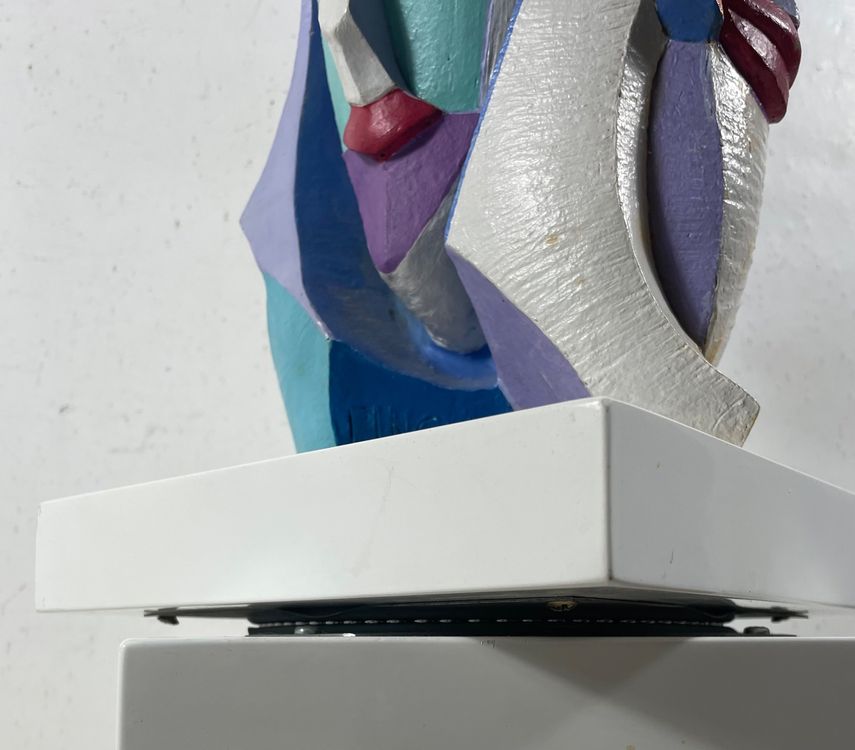 Grosse Kubistische Kopf Skulptur unleserlich Signiert | Kaufen auf Ricardo