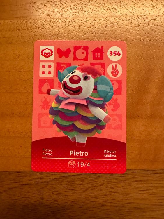 Animal Crossing amiibo Karte Pietro Nr. 356 (Neu (gemäss Beschreibung ...