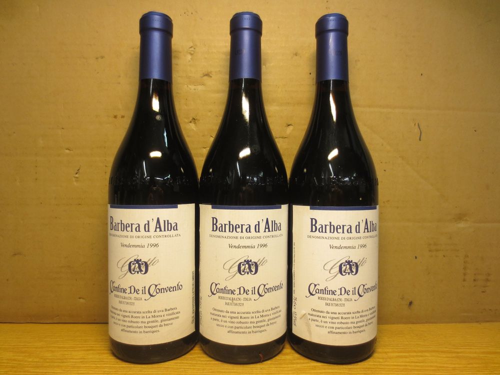 3 Fl. Barbera d'Alba 1996 Cantine de il Convento (Neu (gemäss ...