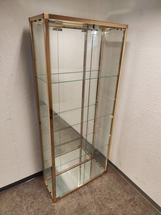 Vintage Glas Vitrine mit Spiegel 70x100x30cm Gold Rahmen (Gebraucht) in ...