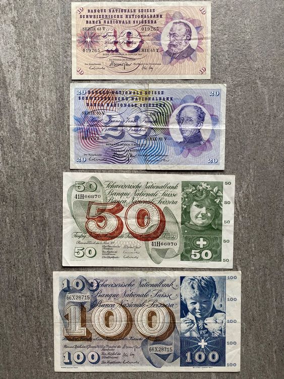 Schweizer Banknoten 5.Serie 10er Note bis 100er Note | Kaufen auf Ricardo