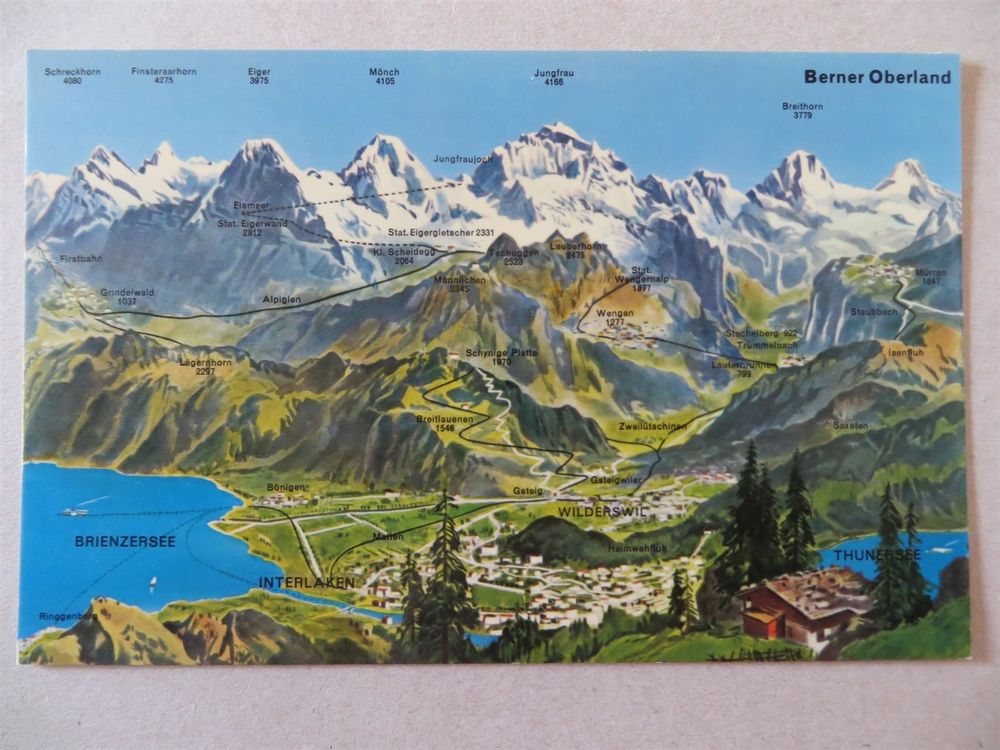 Berner Oberland Panoramakarte (Defekt) in Merenschwand für CHF 0.5 – mit Lieferung auf Ricardo ...
