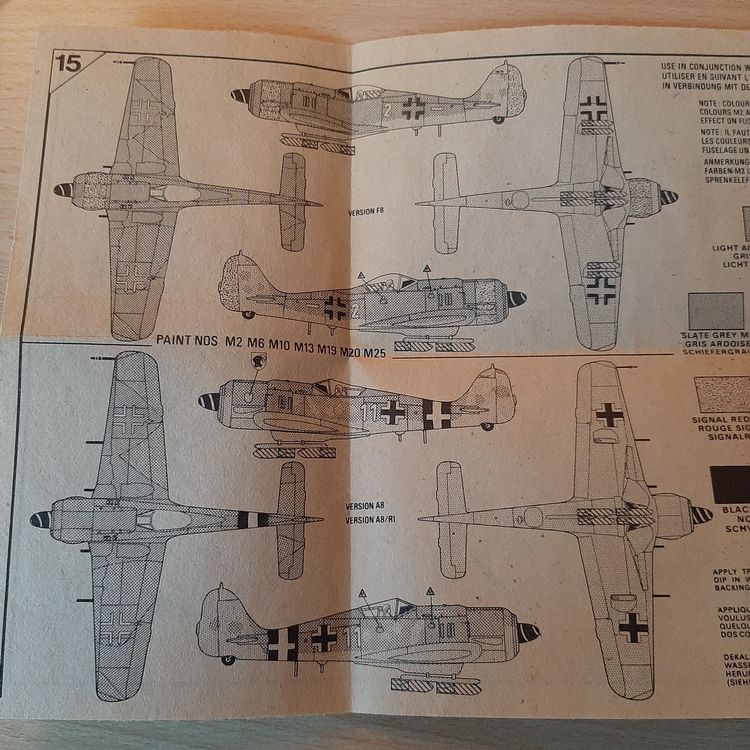 D 200 . Focke-Wulf FW 190 A-8/R1 / F-8 .. Airfix 02063 Decal (Gebraucht ...