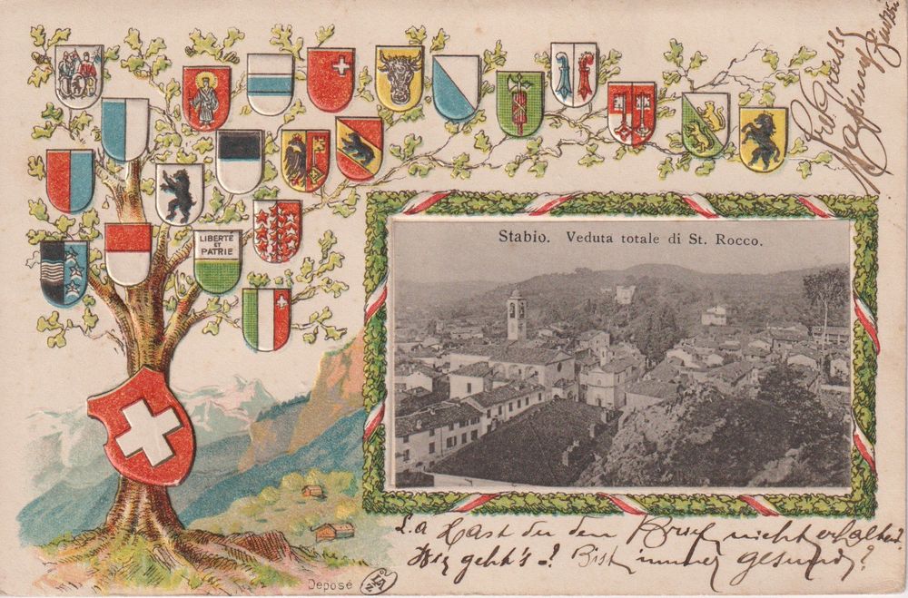 AK Stabio. Veduta totale di S. Rocco. 1907. RARA (Gebraucht) in Riva ...