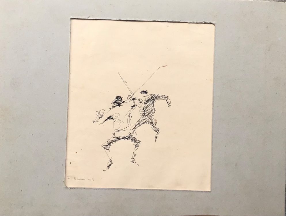 Krieger Scene Tuschzeichnung Unleserlich Signiert | Kaufen auf Ricardo