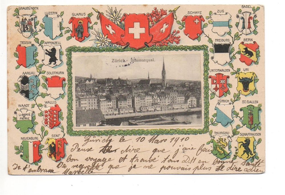 PRÄGE-AK Wappen 22 Kantone ZÜRICH Limmatquai (Gebraucht) in Jona für CHF 9.9 – mit Lieferung auf ...