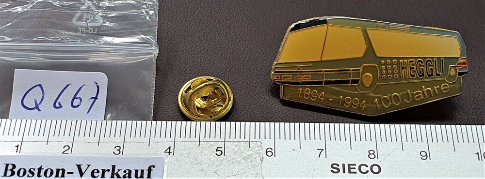 Q667 - Pin 100 Jahre Heggli Autobus Bus Car 1894 - 1994 (Gebraucht) in Reinach BL für CHF 2 ...