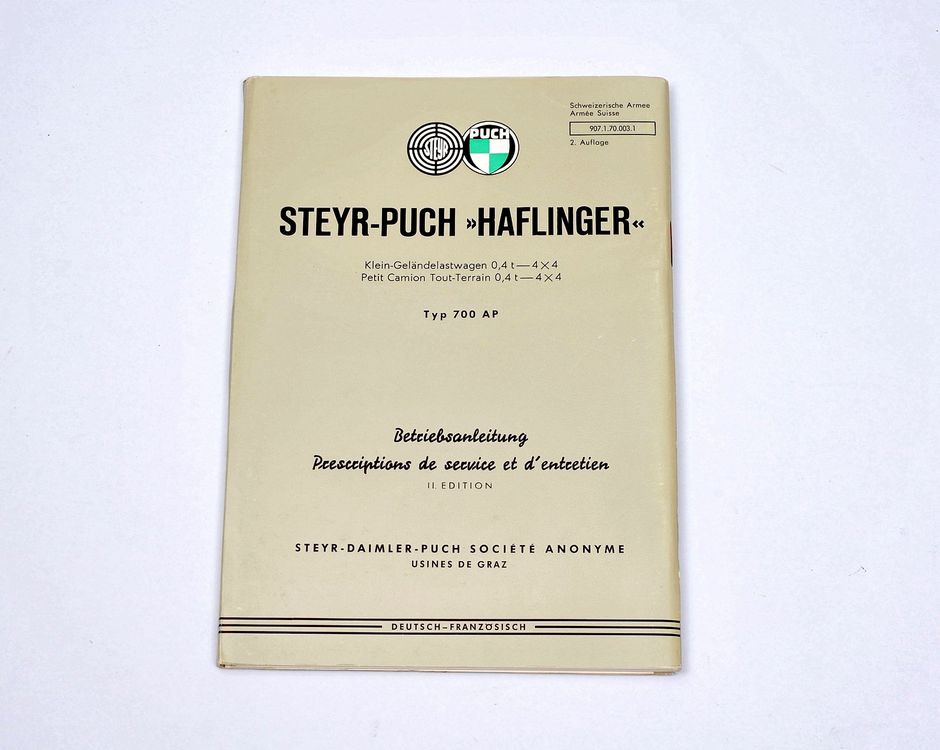 Original Betriebsanleitung Steyer Puch Haflinger 700 AP | Kaufen auf ...