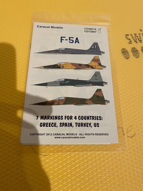 1/48 NORTHROP F-5A FREEDOM FIGHTER DECALS | Acheter sur Ricardo