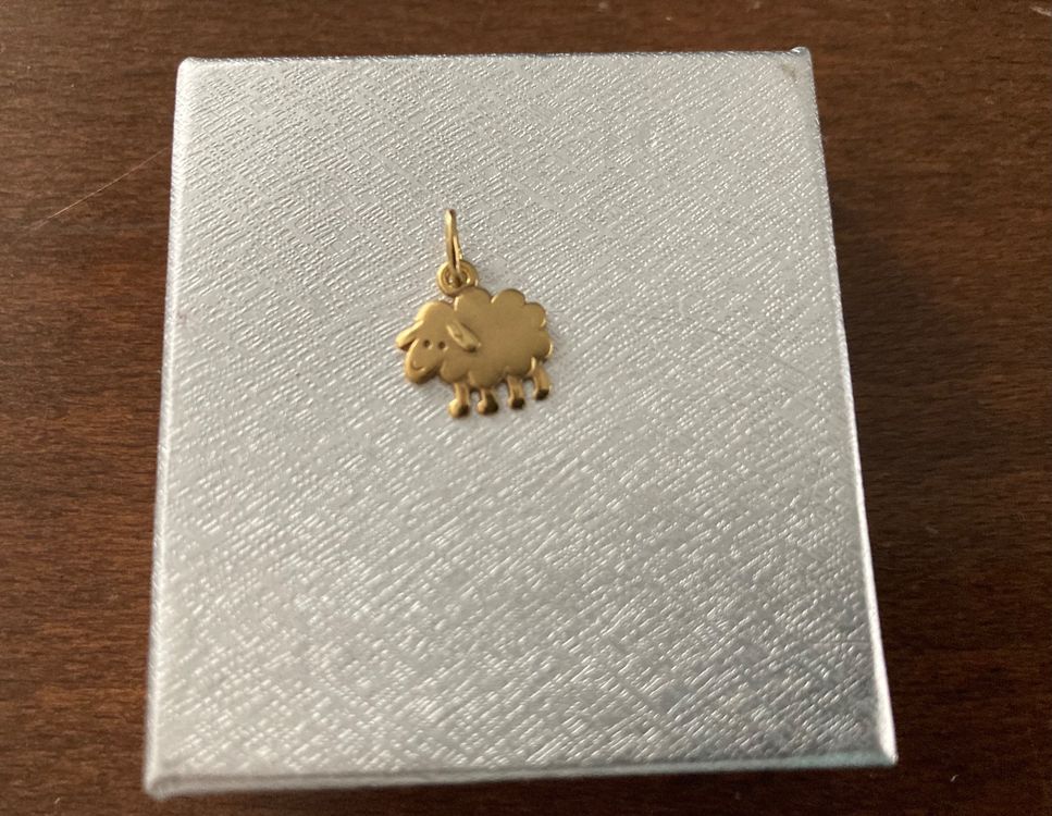 Gold Anhänger Schaf Sheep Schäfchen Mouton 750 18k f. Kette (Gebraucht ...