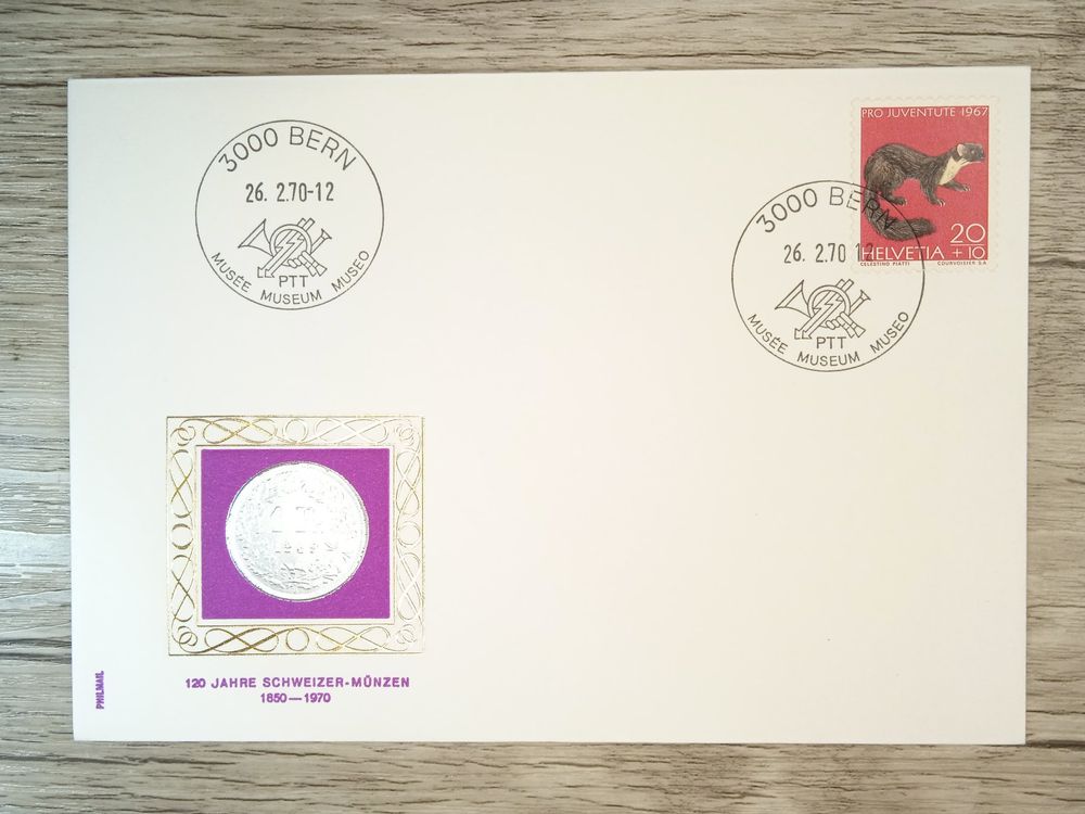 TR63 Enveloppe + Timbre Suisse 1970 (Gebraucht) in Cousset für CHF 0.6 – mit Lieferung auf ...