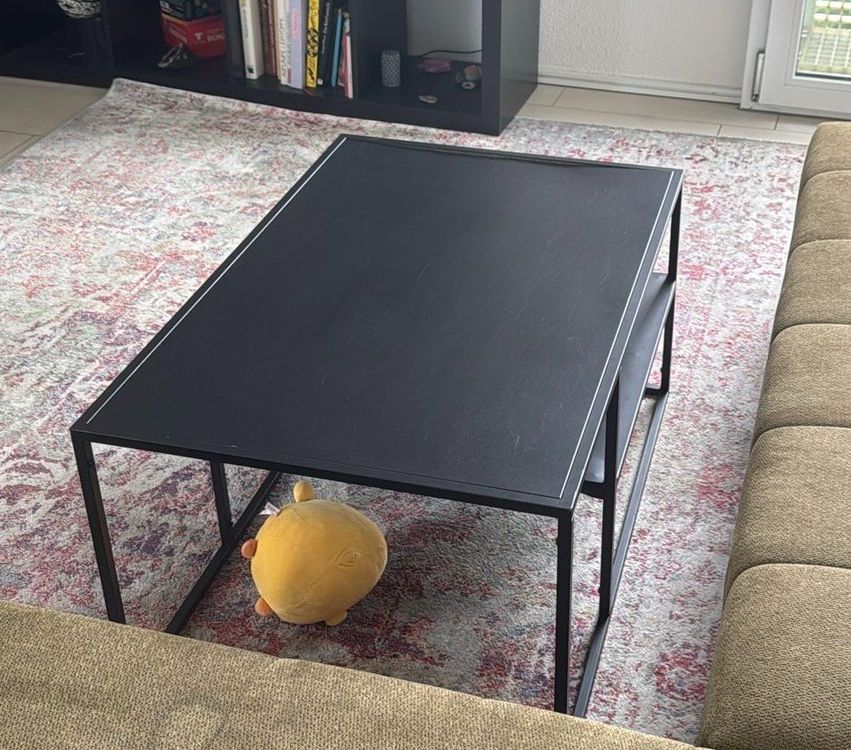 Schwarzer Couchtisch im Industrial Look - gebrauchter Zustan (Gebraucht ...