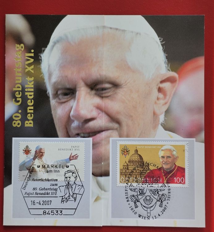 DEUTSCHLAND ÖSTERREICH FOLDER PAPST BENEDIKT 80. GEBUR. 2007 (Neu ...
