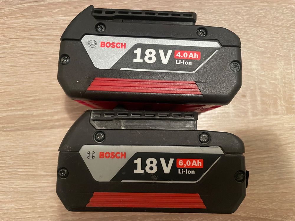 2x Bosch 18v akku 4ah,6ah (Gebraucht) in Steinebrunn für CHF 105 – mit Lieferung auf Ricardo kaufen