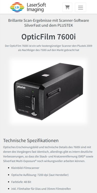 plustek OpticFilm 7600i Scanner für Dias + 35mm Filmstreifen | Kaufen ...