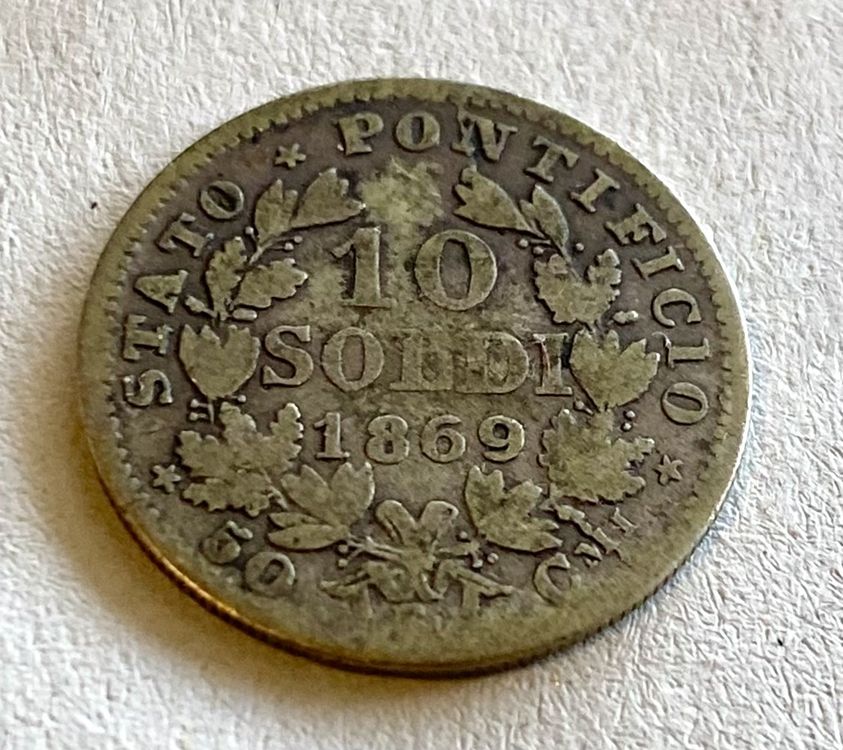 Vatican 10 Soldi 1869 silver coin (Gebraucht) in Zürich für CHF 1 – mit Lieferung auf Ricardo kaufen