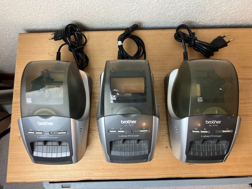 3 Stk. Brother QL-570 Etikettendrucker / Label Printer (Neu und ...