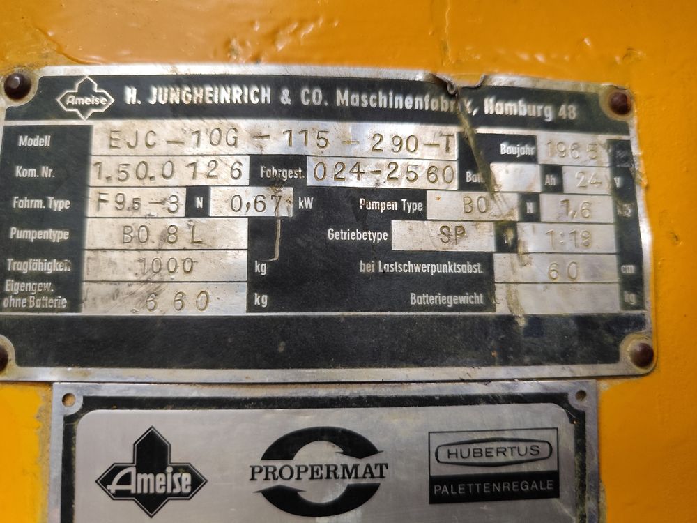 Jungheinrich Ameise EJC 10G-115-290-T Hochhubwagen Hub ca 3m (Defekt ...