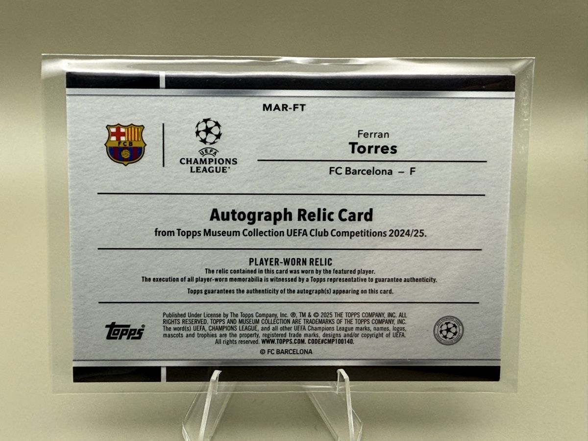 Ferran Torres Auto Relic | Topps Museum 2024/25 | Barcelona (Gebraucht ...