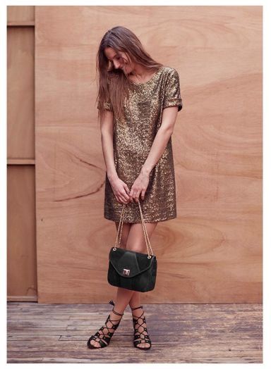 Ema Sézane Kleid mit goldenen Pailletten / Gold Sequin Dress (Neu ...