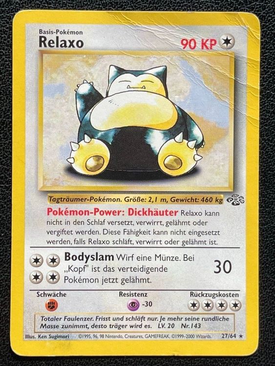 1999 Relaxo 27/64 Pokémon Jungle Rare | Kaufen auf Ricardo