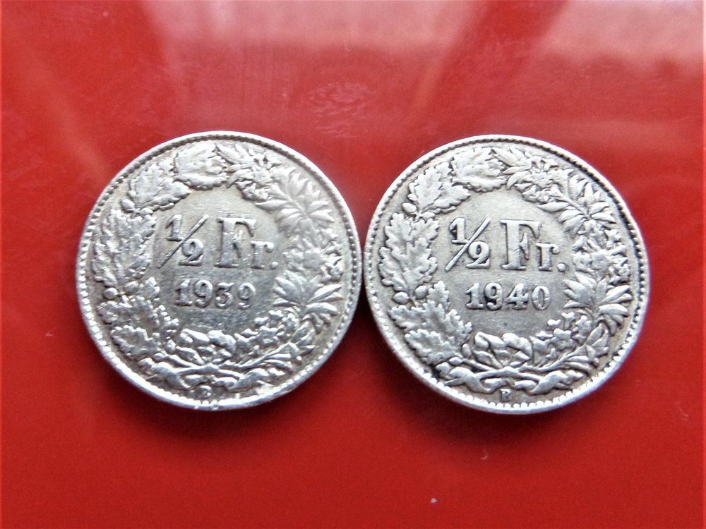 LOT 2 alte CH-50 Räppler SILBER 1939+1940 ss-vorz- | Kaufen auf Ricardo