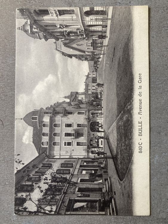 Carte postale ancienne - Bulle - Avenue de la Gare | Kaufen auf Ricardo