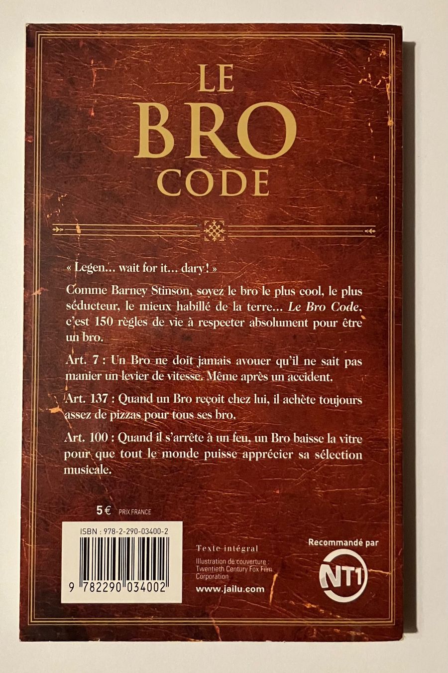Le Bro Code – How I Met Your Mother – Livre (D'occasion) à Ecublens VD pour CHF 5 – avec ...