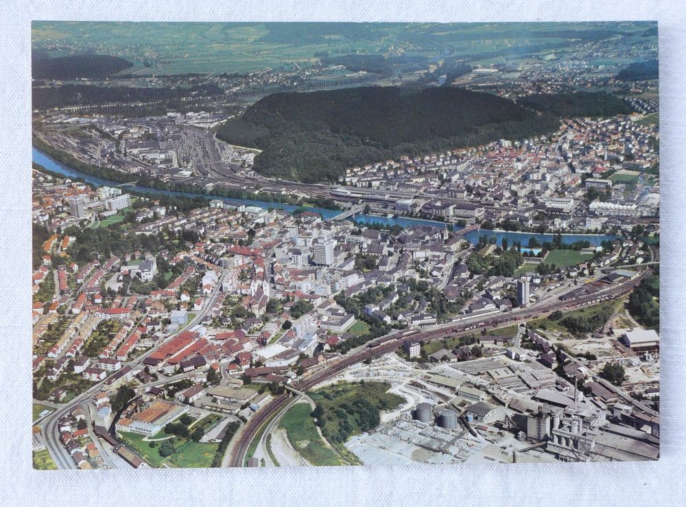 AK OLTEN SO, Gesamtansicht, Flugaufnahme Swissair (Gebraucht) in Wallisellen für CHF 5 – mit ...