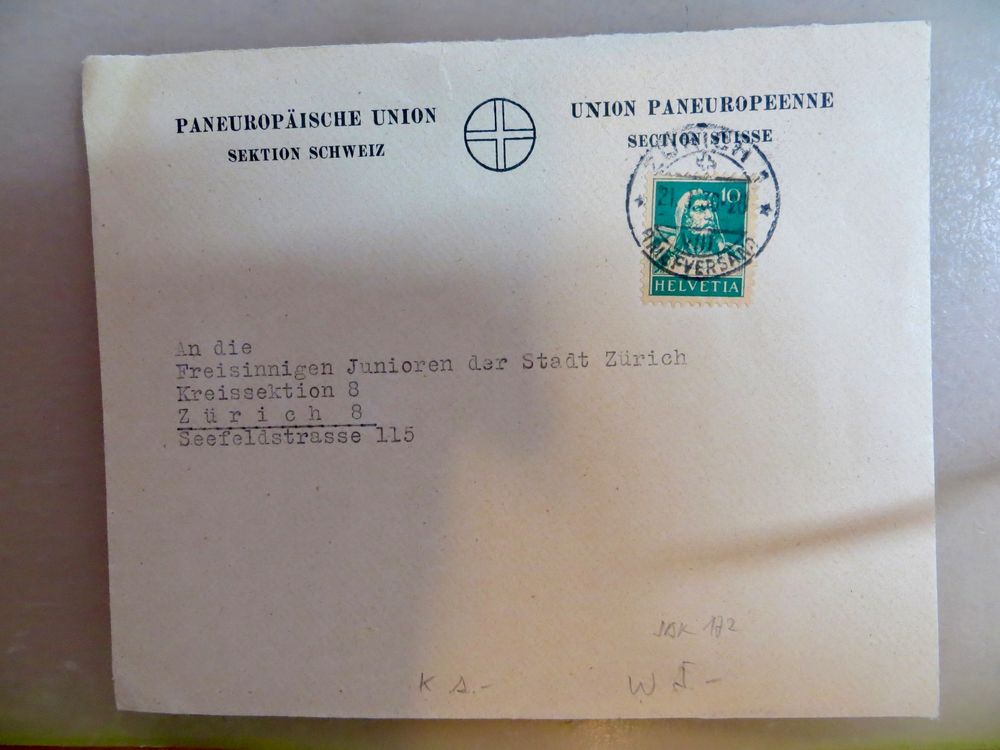 Gelaufener Brief mit Tell-Briefmarke 1930 (ZH Freisinnige) | Kaufen auf ...