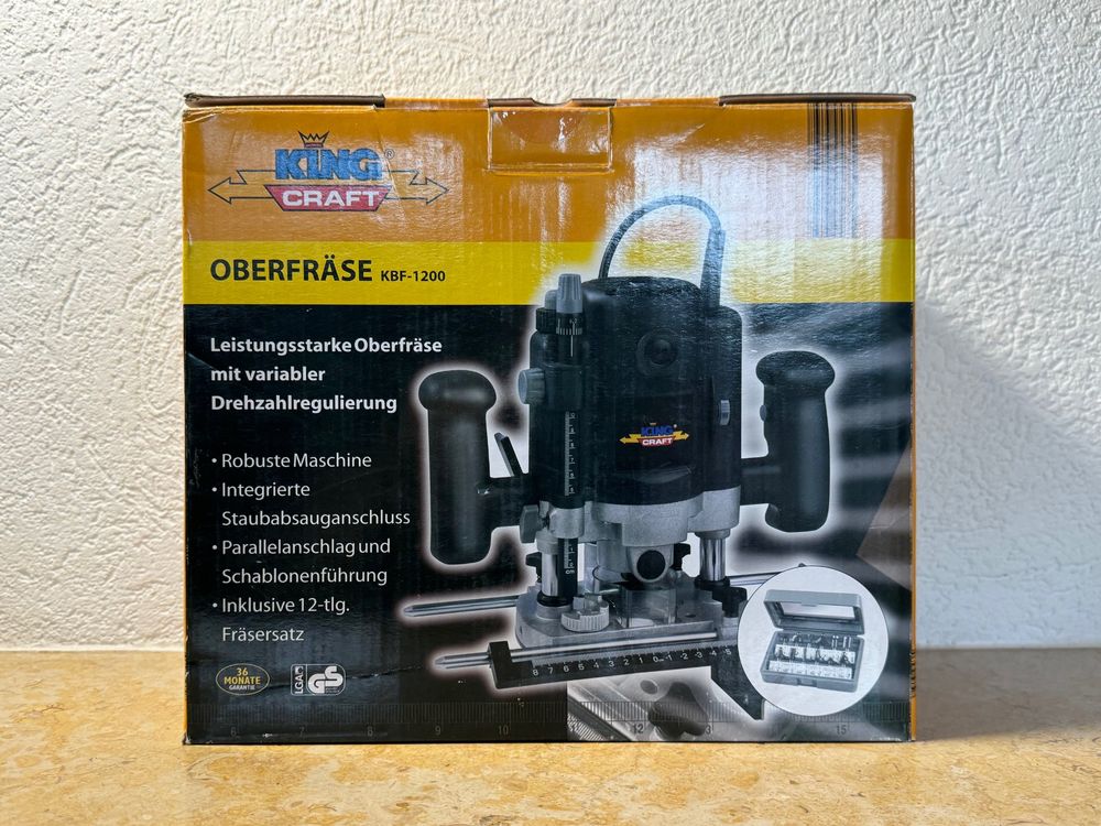 Oberfräse King Craft KBF-1200 + 12 Fräsen verfügbar - NEU (Neu und originalverpackt) in ...