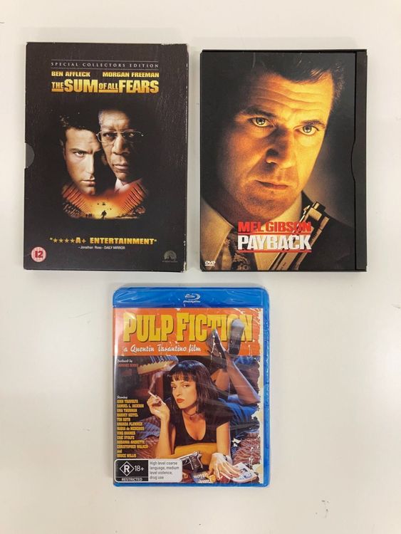 3 DVDs: PULP FICTION, PAYBACK, THE SUM OF FEARS, KLASSIKER! | Kaufen auf Ricardo