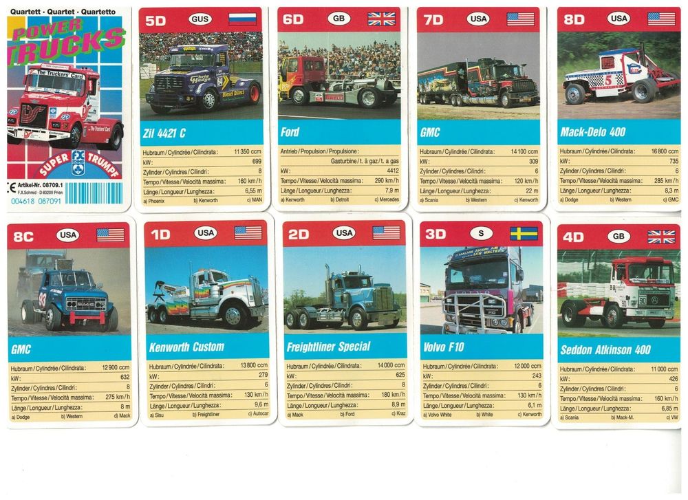 Quartett Power Trucks/Camions/Autocar von 1996, Nr. 08709.1 | Kaufen ...