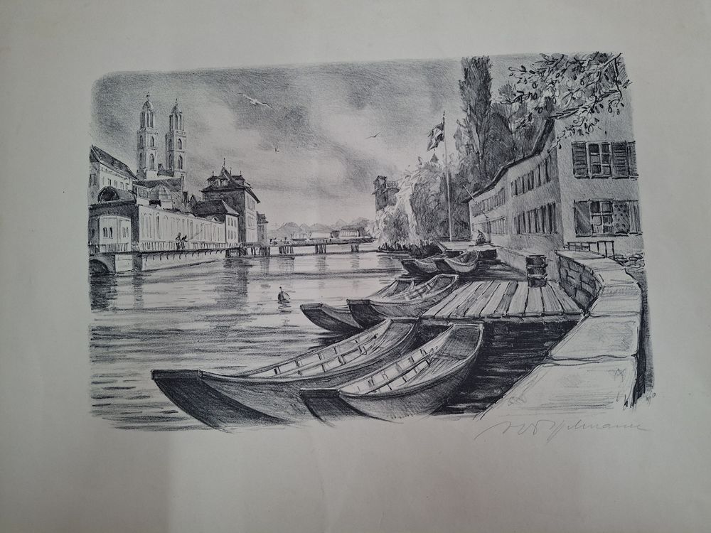 Original Bleistiftzeichnung Zürich Litho (Gebraucht) in Thal für CHF 1 – mit Lieferung auf ...